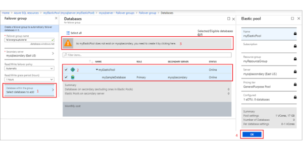 Hướng dẫn thêm Azure SQL Database elastic pool vào nhóm chuyển đổi dự ...
