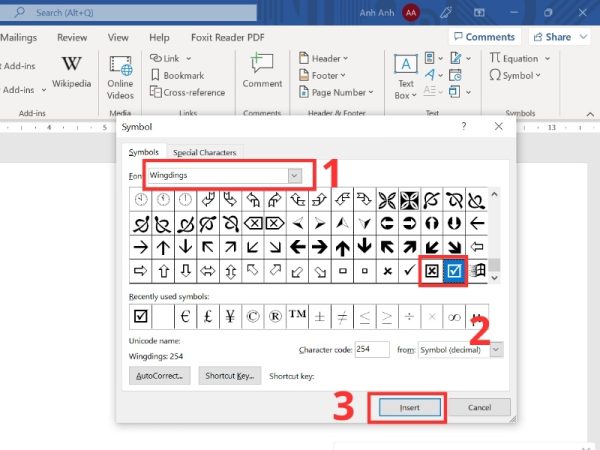 Hướng dẫn cách tạo ô vuông có dấu tích trong Word - Microsoft for ...