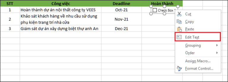 Checkbox trong Excel: Tổng hợp các cách tạo và chỉnh sửa