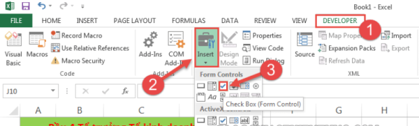 Checkbox trong Excel: Tổng hợp các cách tạo và chỉnh sửa