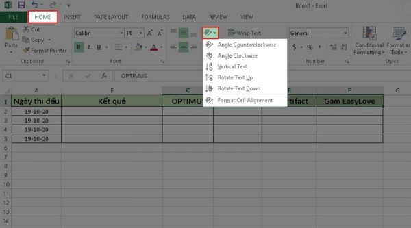 Hướng dẫn cách xoay chữ trong Excel theo nhiều góc độ